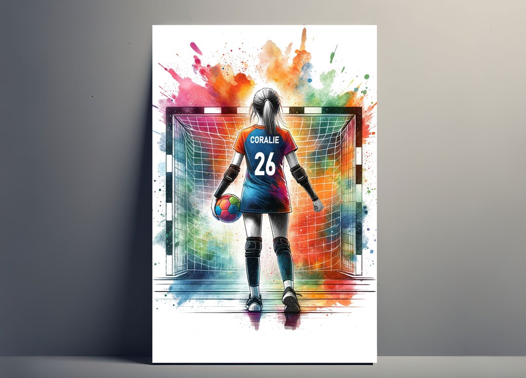 Personalized Handball Player Poster | Customizable Girl Poster, Child ...