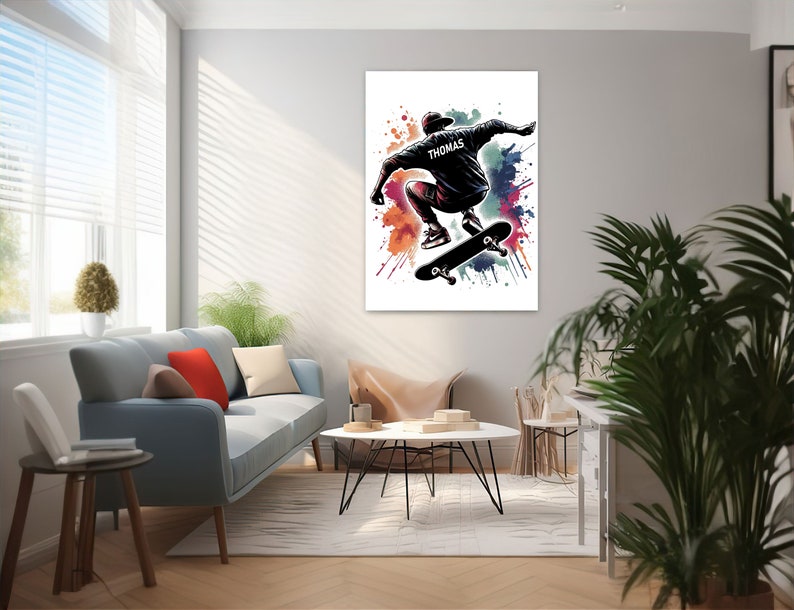 Personalized Skater Poster | Customizable Men's Skateboard Poster ...