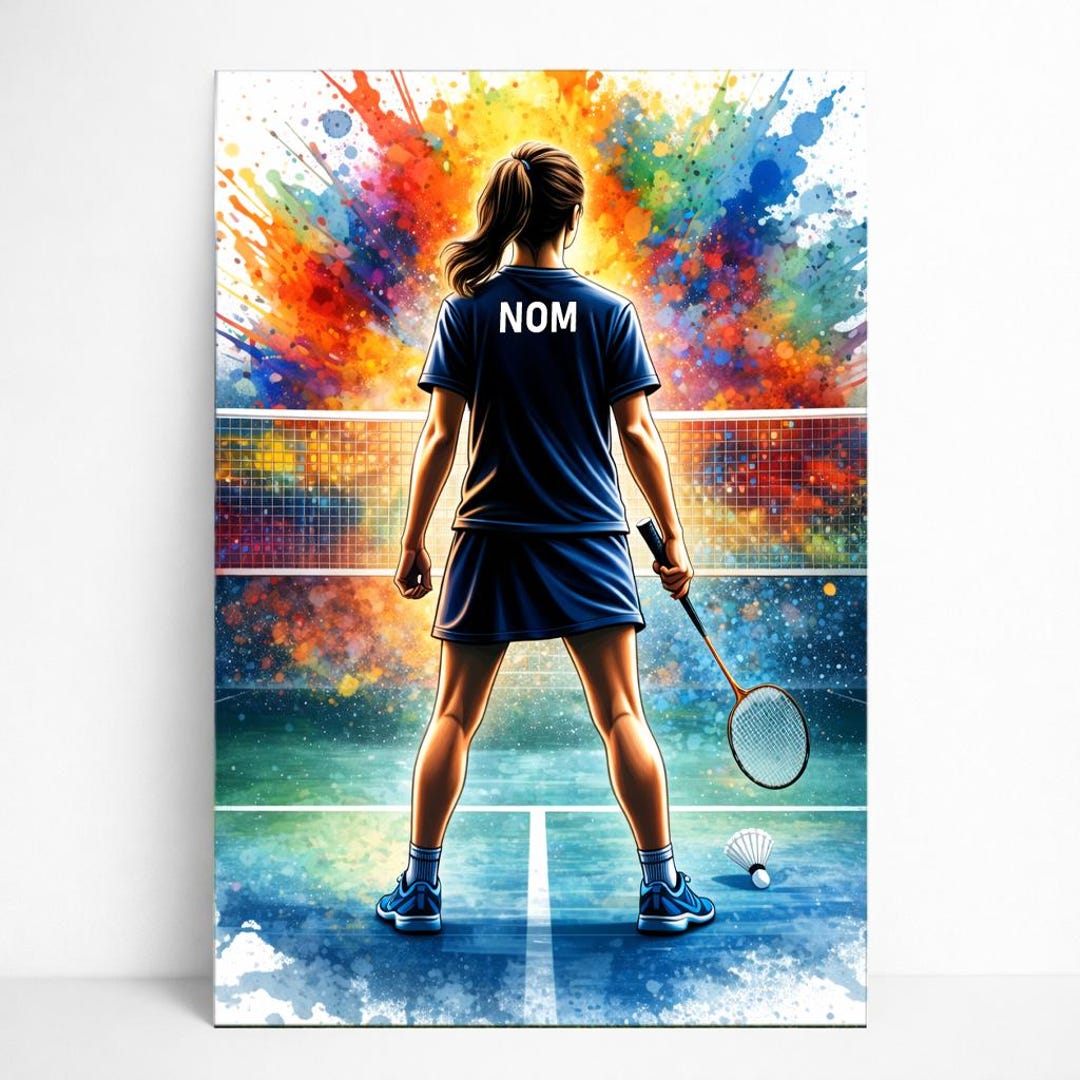 Personalized Badminton Poster With Name – Custom-made Sports Player ...