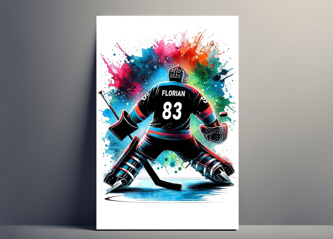 Personalized Hockey Player Poster | Customizable Hockey Goalie Poster ...