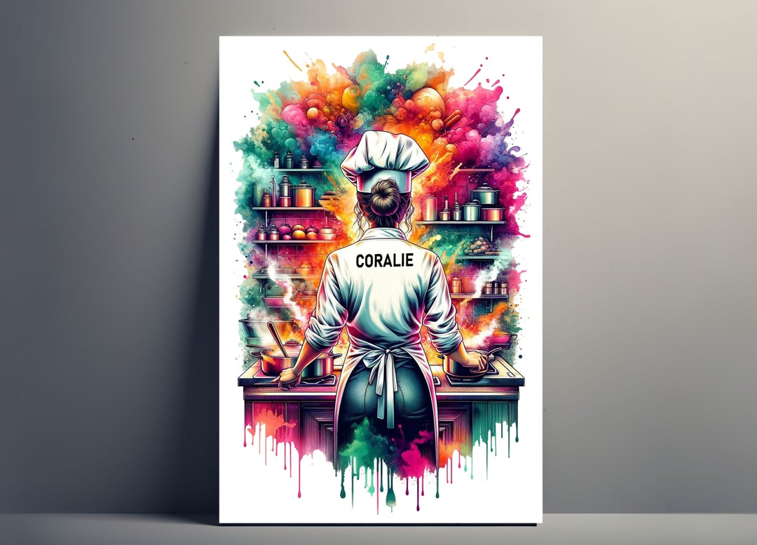 Personalized Chef Poster Customizable Chef Poster, Girl Poster ...