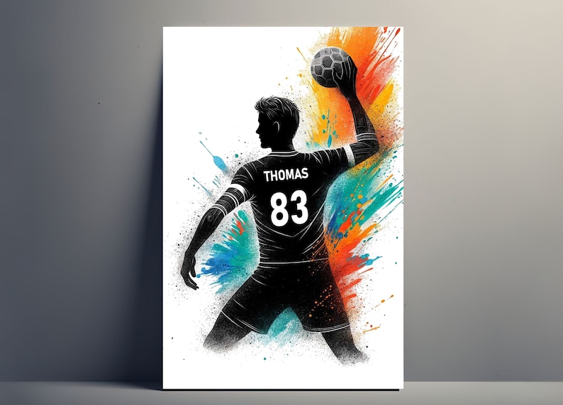 Personalized Handball Player Poster Customizable Boy Poster, Poster ...