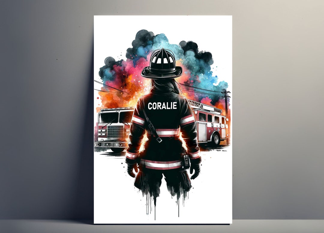 Personalized Firefighter Poster | Customizable Woman Poster ...