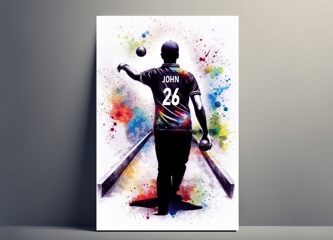 Personalized Pétanque Player Poster | Customizable Man Poster ...