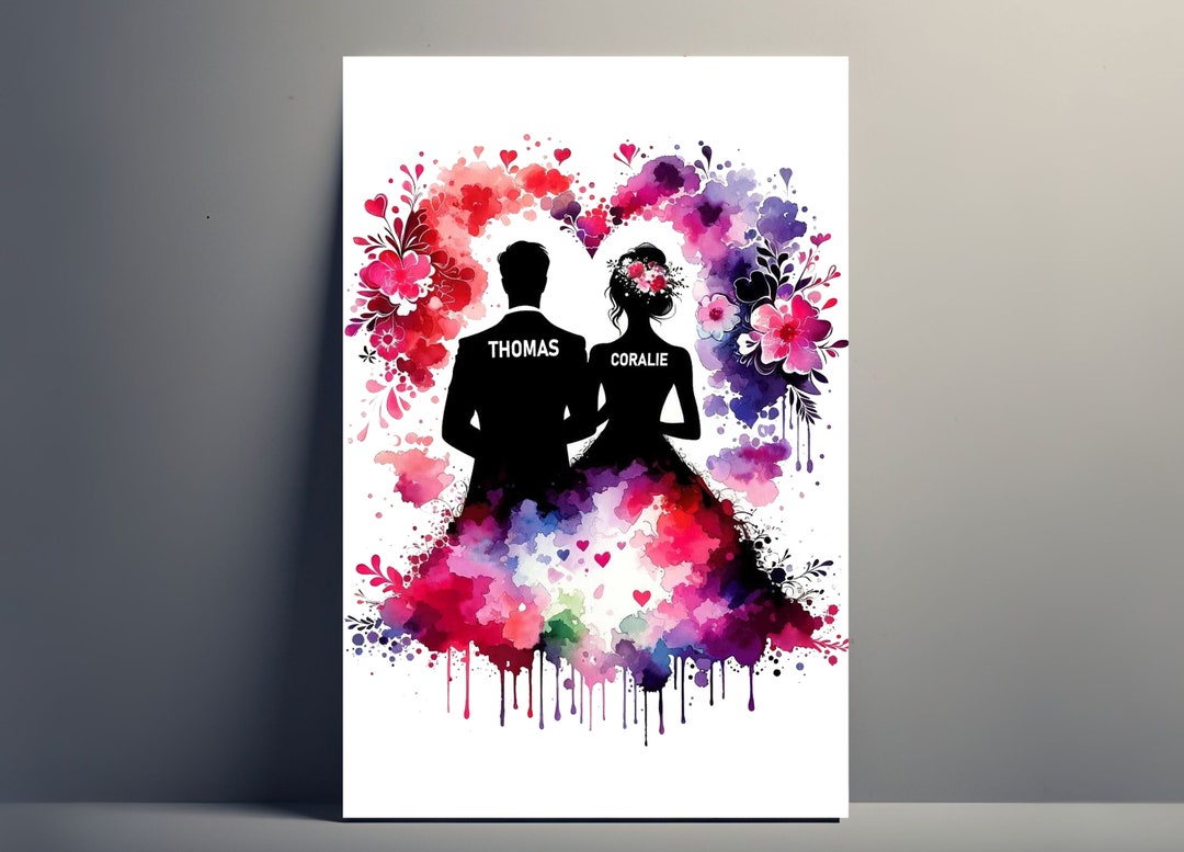 Personalized Wedding Poster Customizable Couple Poster, Gift Idea ...