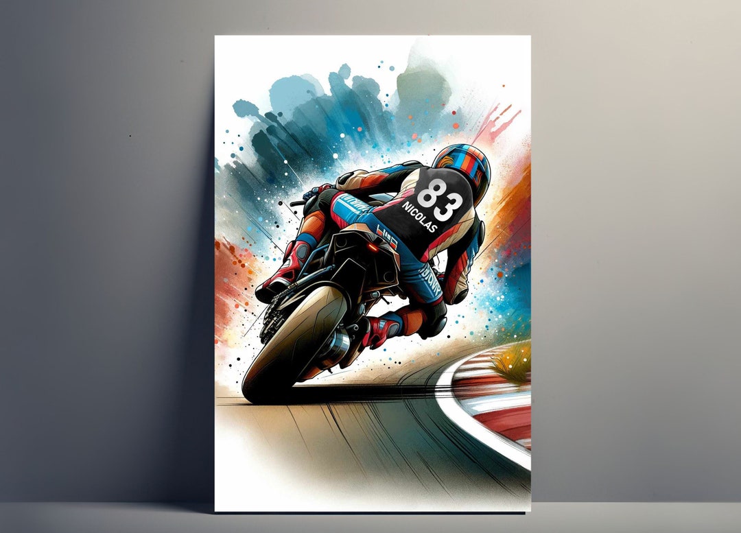 Personalized Biker Poster | Customizable Motorcycle Driver Poster ...