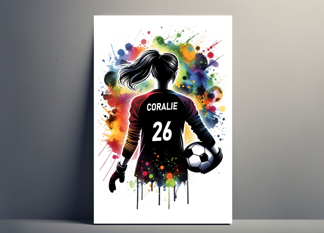 Personalized Football Poster Customizable Women's Goalkeeper Poster ...