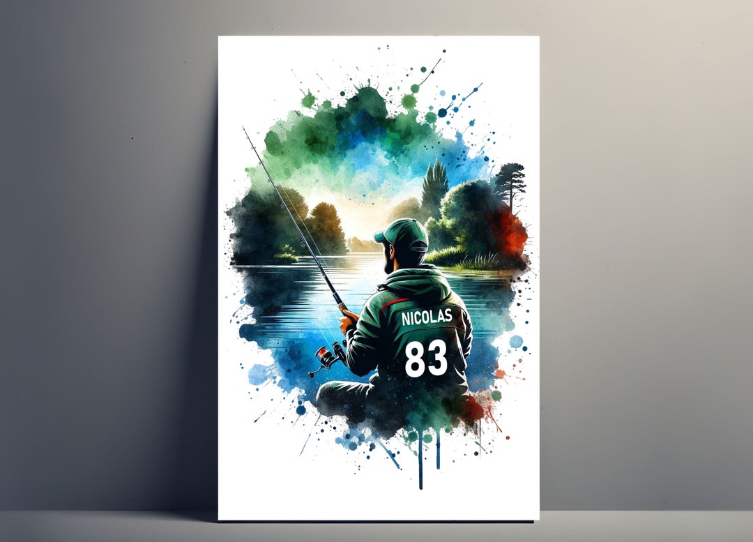 Personalized Fisherman Poster | Customizable Fishing Man Poster, Poster ...