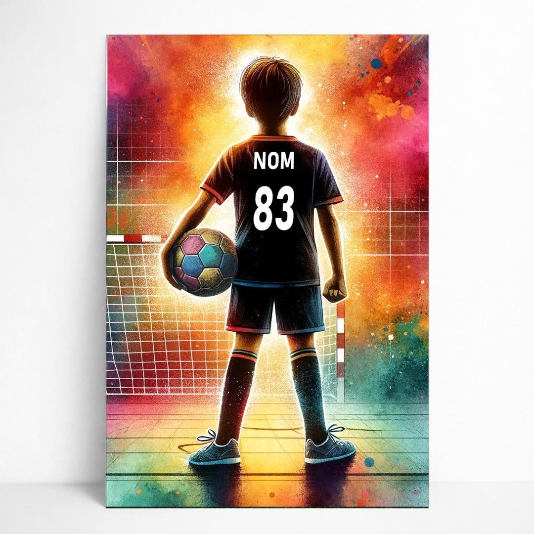 Personalized Handball Player Poster | Customizable Boy Poster, Children ...