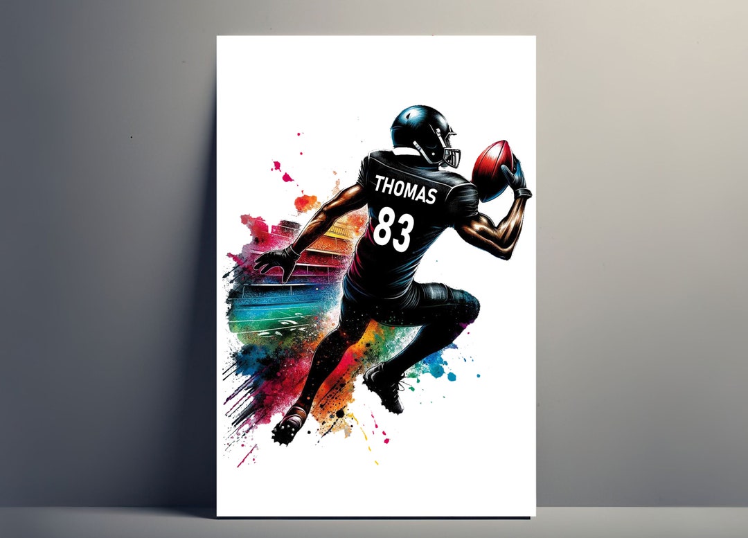 Personalized American Football Player Poster | Customizable NFL Poster ...