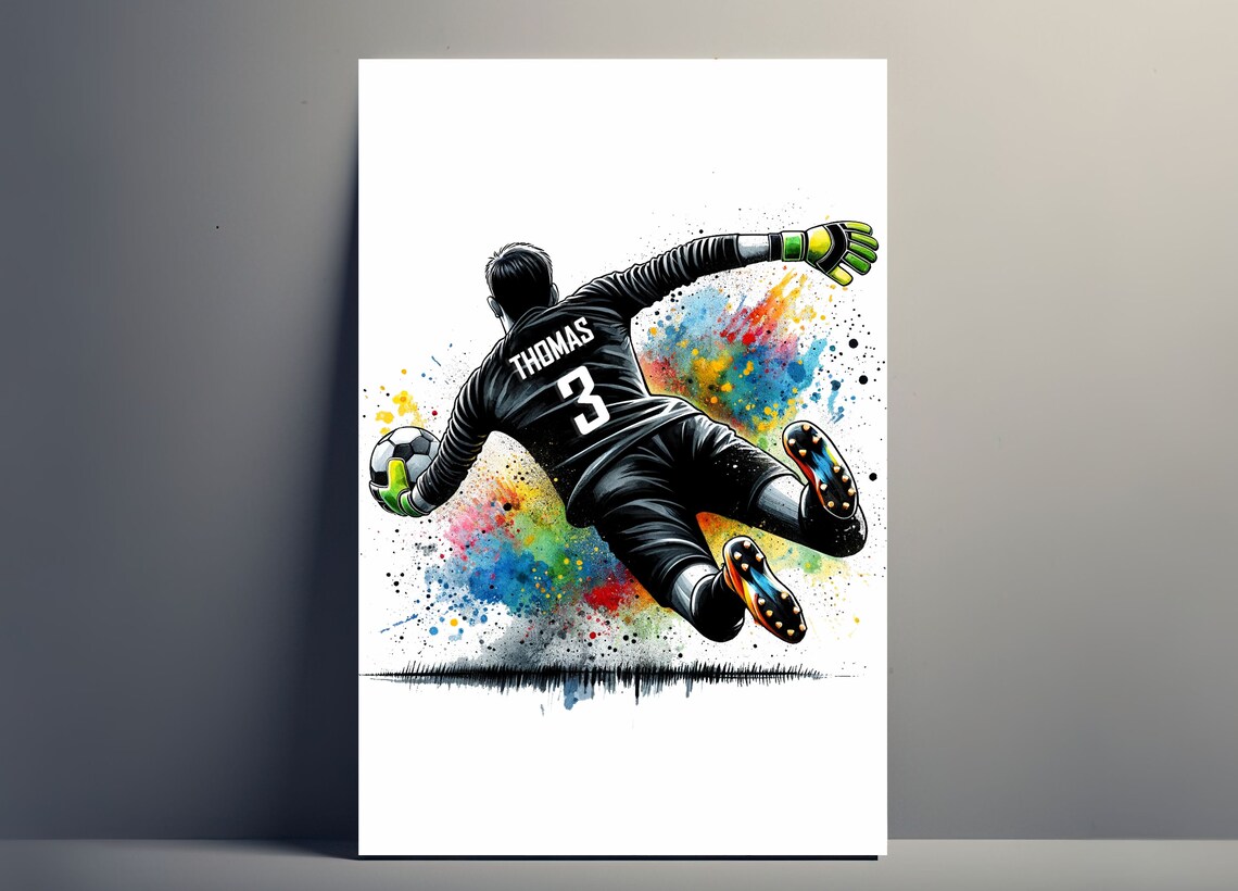 Personalized Football Poster | Customizable Goalkeeper Poster, Canvas ...