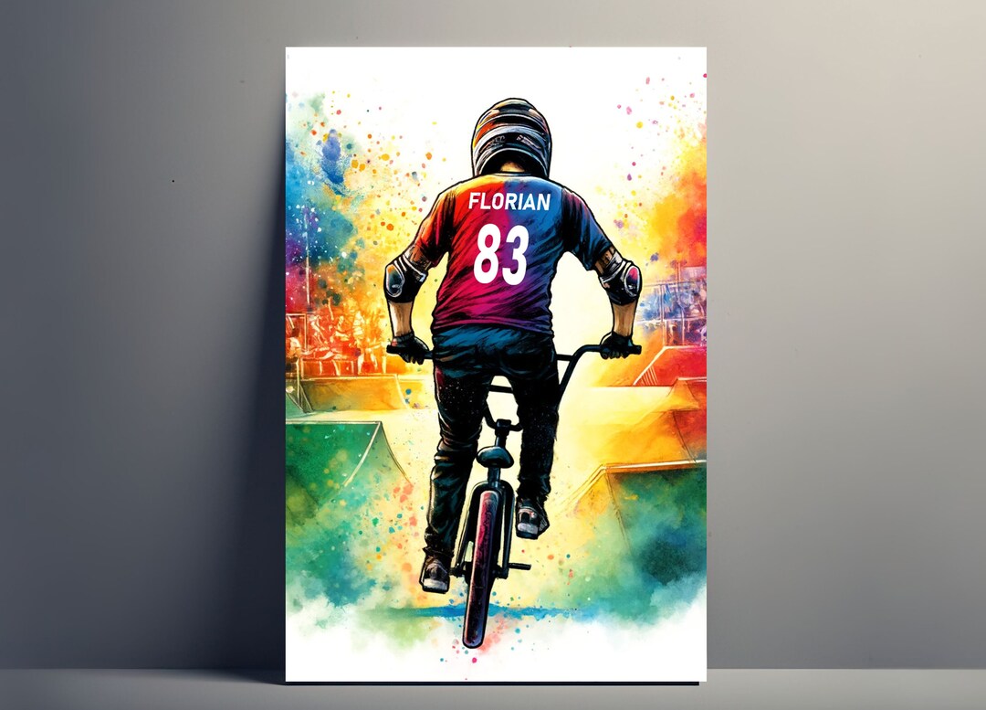 Personalized BMX Poster Poster Man Customizable Bike, Poster ...