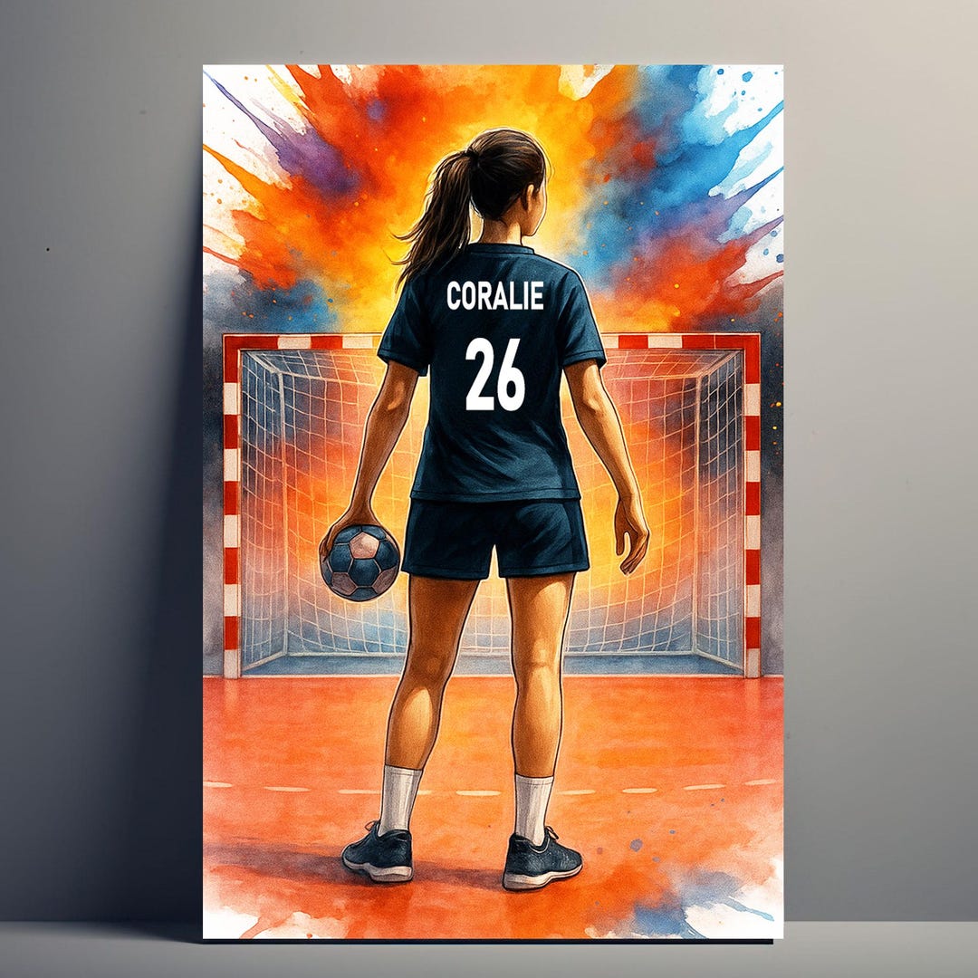 Personalized Handball Player Poster for Girls – Handball Gift for Women ...
