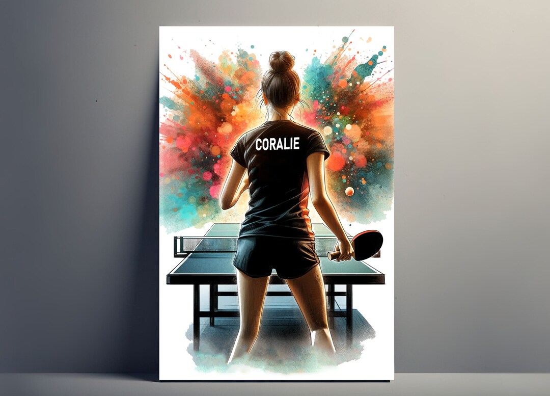 Personalized Ping-pong Player Poster Customizable Table Tennis Poster ...