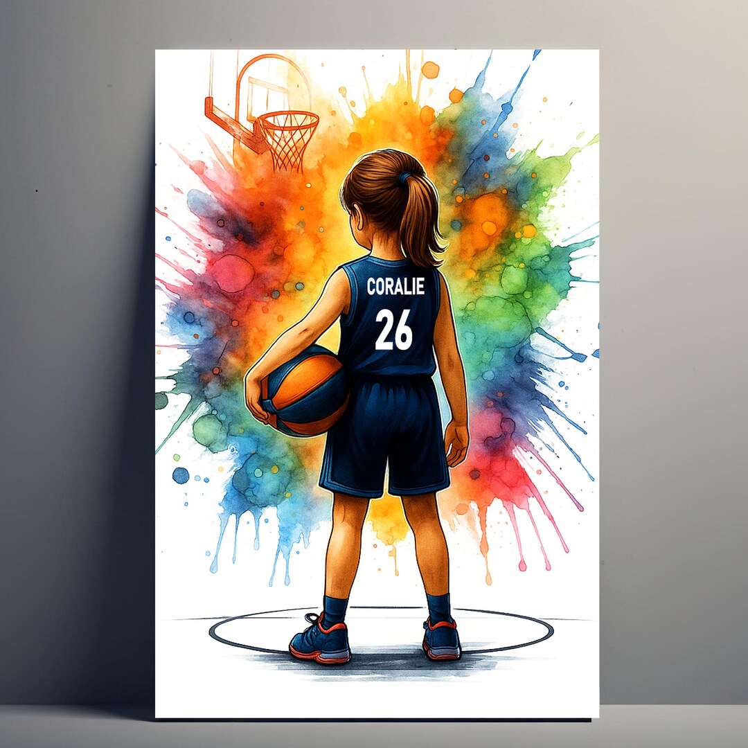 Personalized Basketball Poster for Girls – Basketball Gift for Kids ...