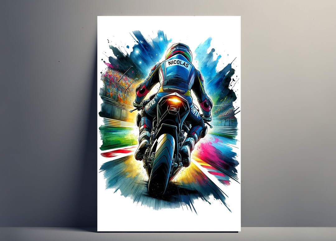 Personalized Biker Poster | Customizable Motorcycle Rider Poster ...