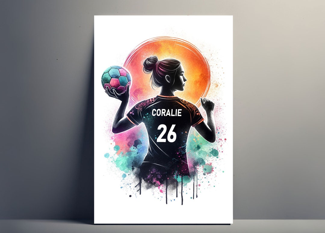 Personalized Handball Player Poster Customizable Girl Poster, Poster ...