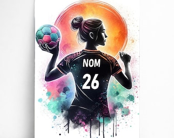 Personalized Handball Player Poster | Customizable Girl Poster ...