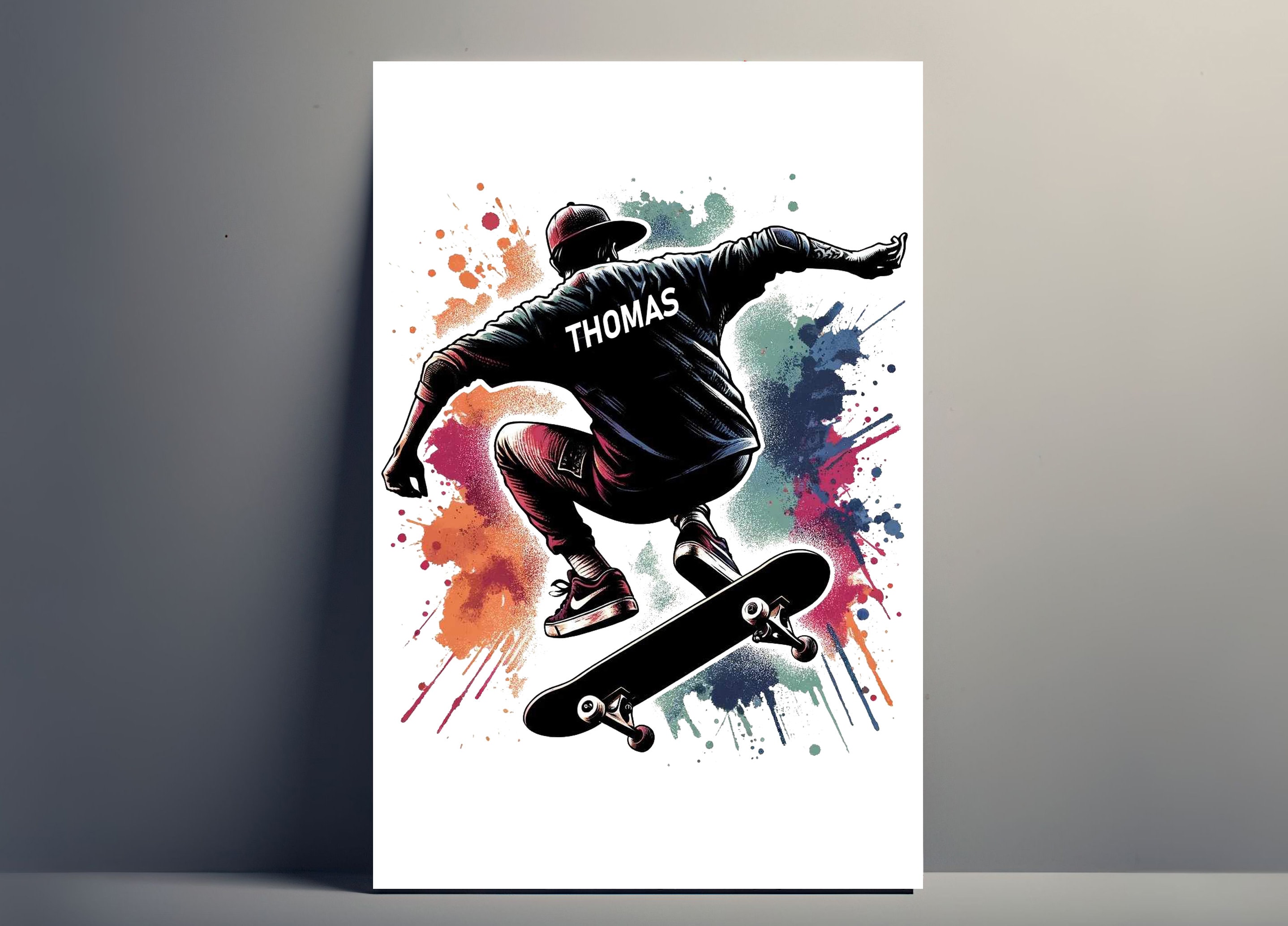 Personalized Skater Poster | Customizable Men's Skateboard Poster ...