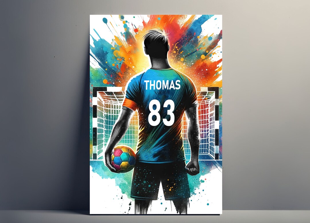 Personalized Handball Player Poster Customizable Boy Poster, Poster ...