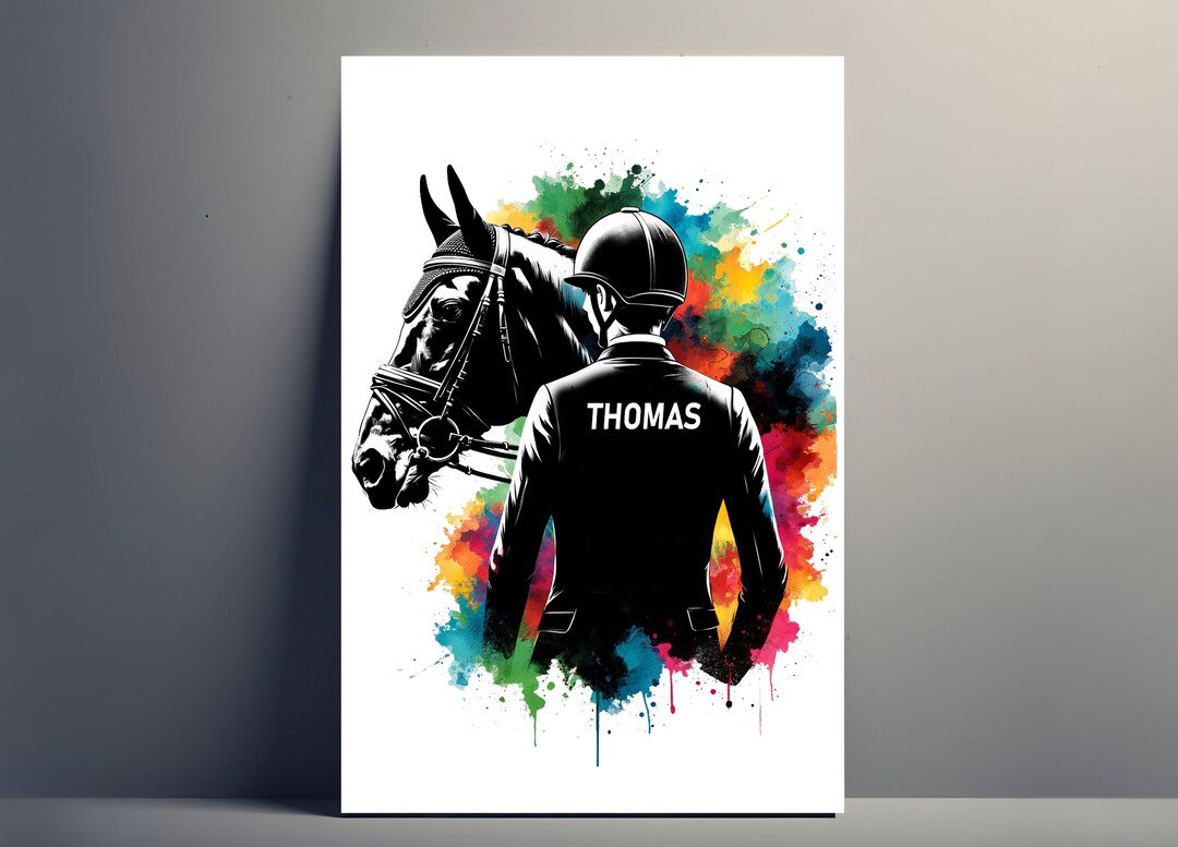 Personalized Horse Riding Poster Poster Horse Rider Customizable Man ...