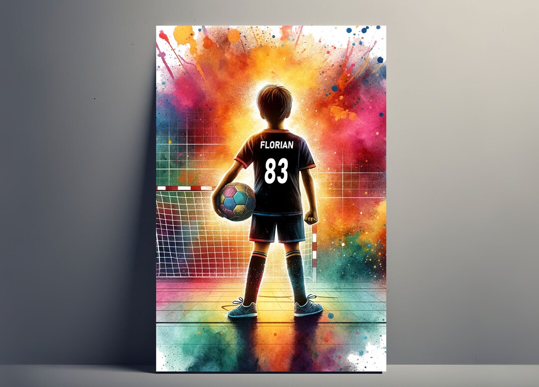 Personalized Handball Player Poster | Customizable Boy Poster, Child ...