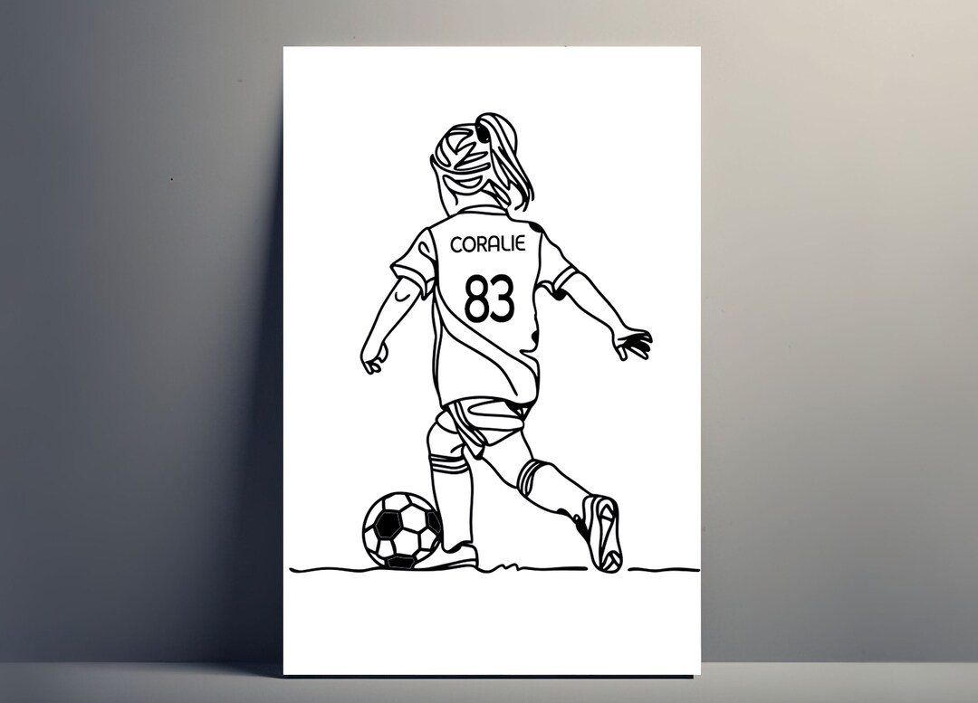 Personalized Football Player Poster | Customizable Children's Poster ...