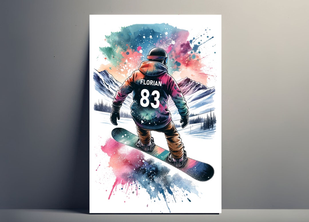 Personalized Snowboard Poster Customizable Snowboarder Poster, Poster ...