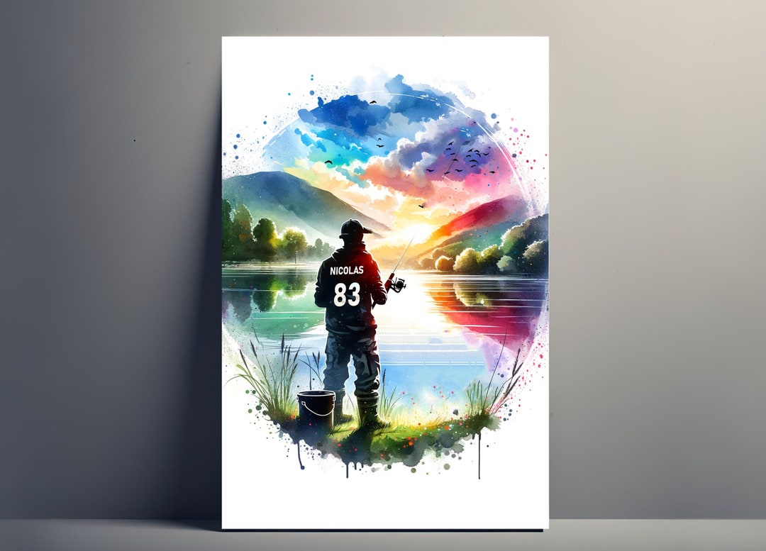 Personalized Fisherman Poster Customizable Fishing Man Poster, Poster ...