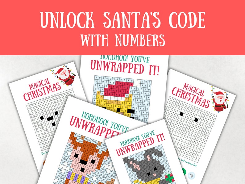 Unlock Santa's Code Printable Christmas Games Christmas - Etsy België
