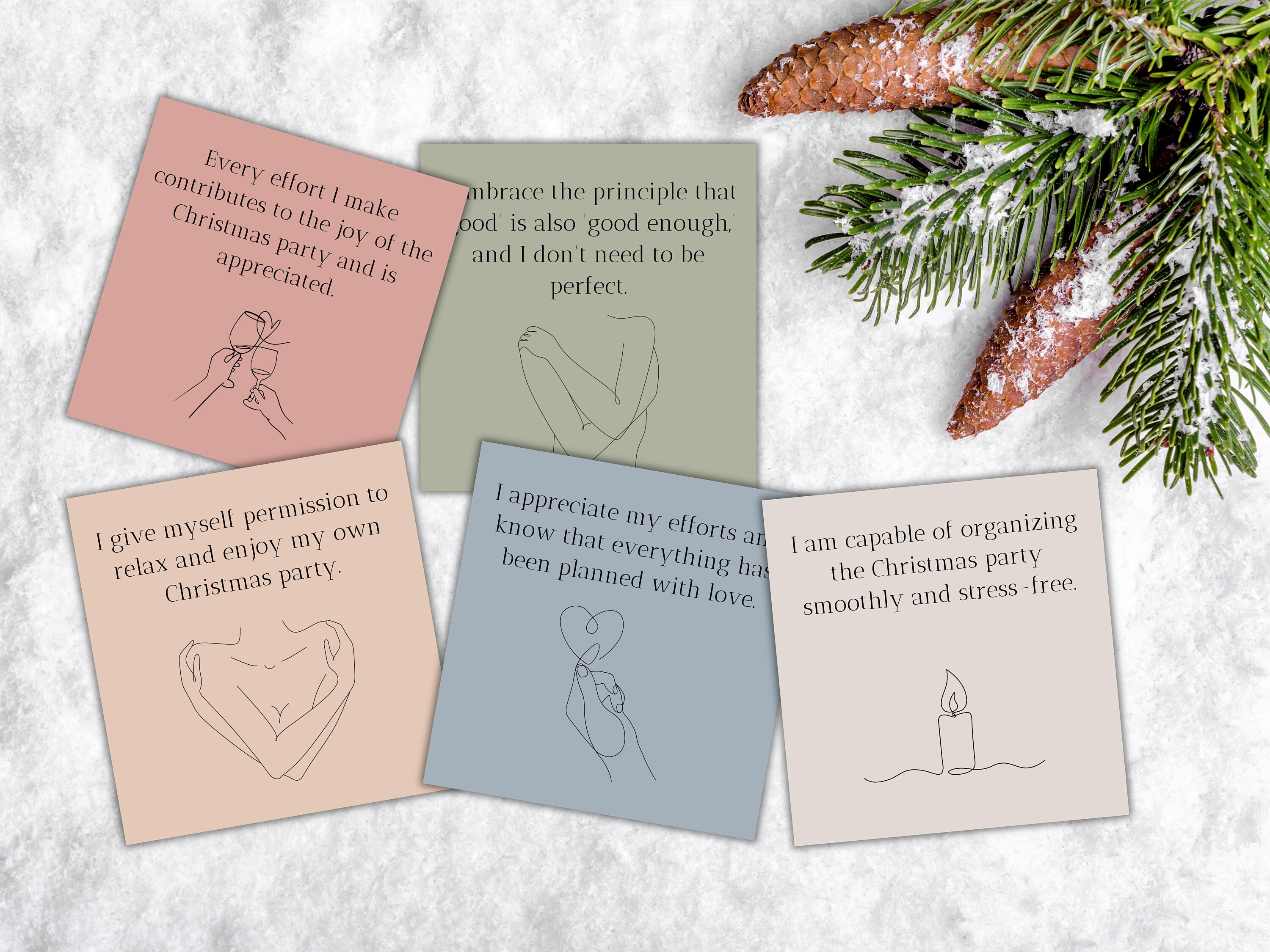 Affirmation Cards Printable for Christmas Set of 10 Christmas - Etsy