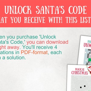 Unlock Santa's Code Printable Christmas Games Christmas - Etsy België