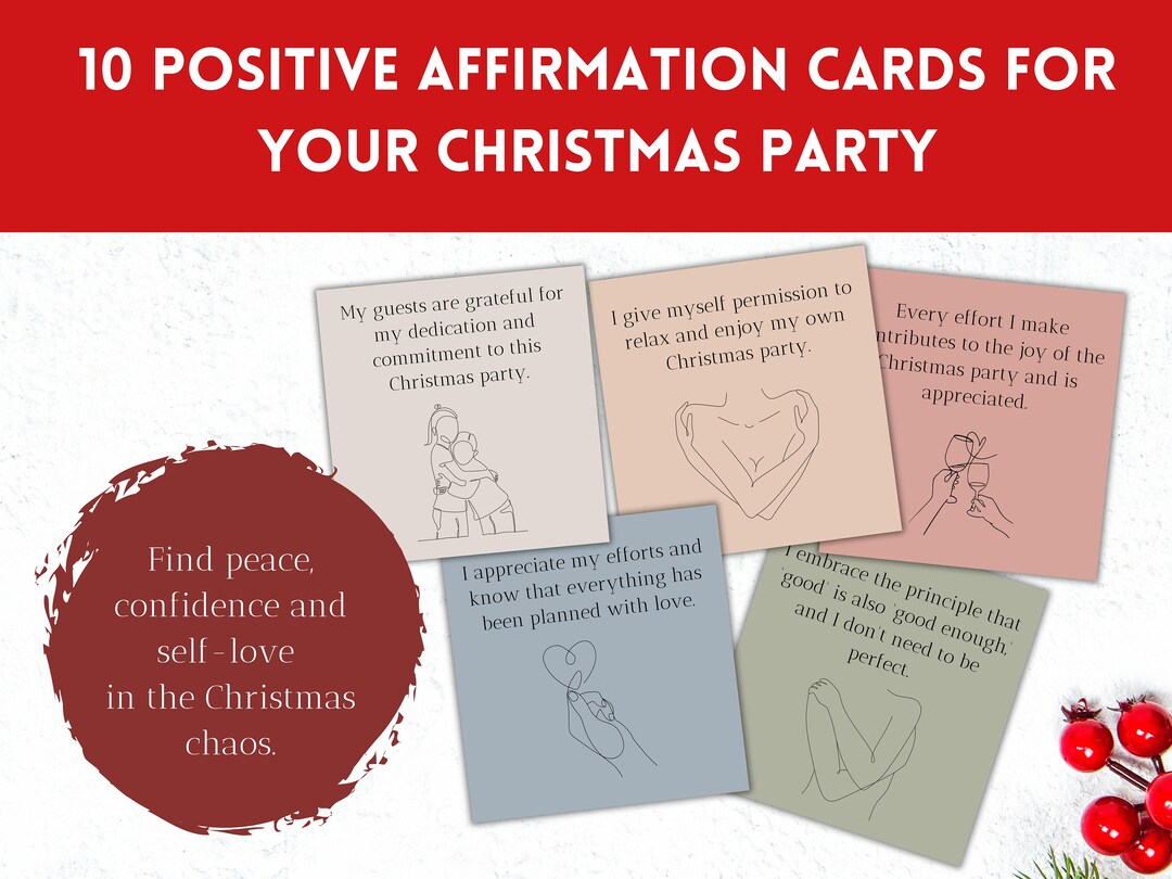 Affirmation Cards Printable for Christmas Set of 10 Christmas - Etsy