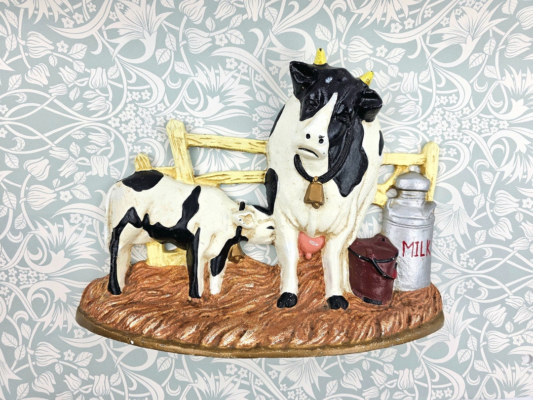 Cast Iron Doorstop, Cow and Its Calf /doorstop / - Etsy