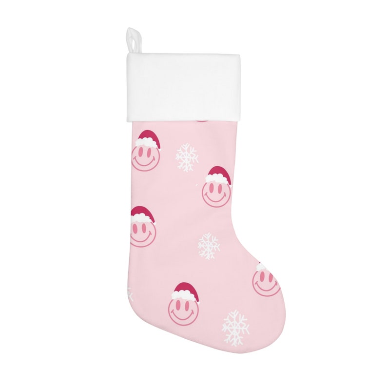 Cute Pink Preppy Smiley Face Stocking. Preppy Christmas Stuff. - Etsy