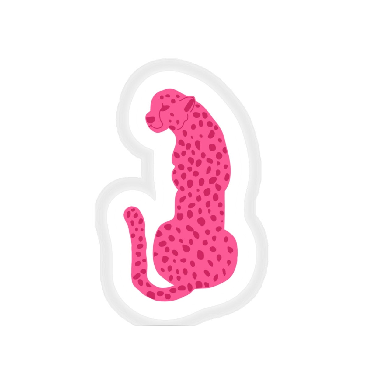 Preppy Hot Pink Cute Aesthetic Leopard Sticker - Etsy