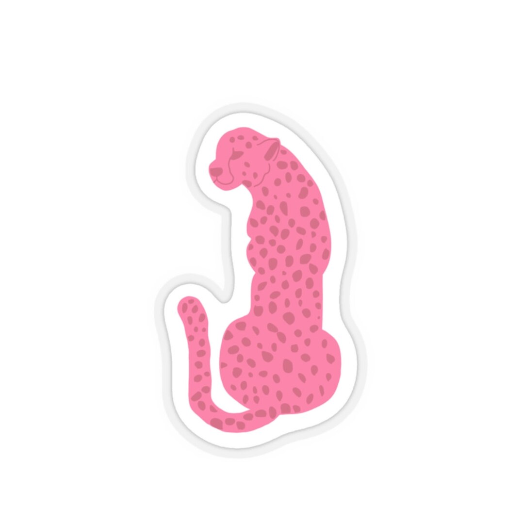 Preppy Hot Pink Cute Aesthetic Leopard Sticker - Etsy