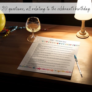 Personalised Birthday Quiz, a Round of 20 Personalised Quiz Questions ...