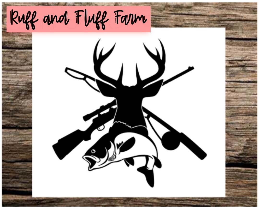 Buck Bass Rod Rifle Decal Hunting Decal Fishing Decal Car Decal Tumbler ...
