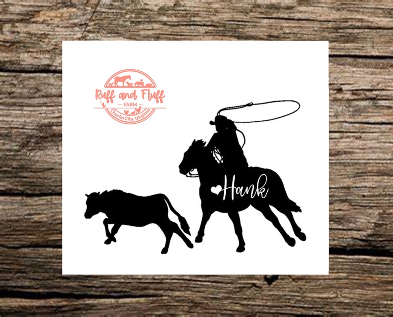 Calf Roping Decal | Roping Horse Decal | Custom Horse Name Decal ...