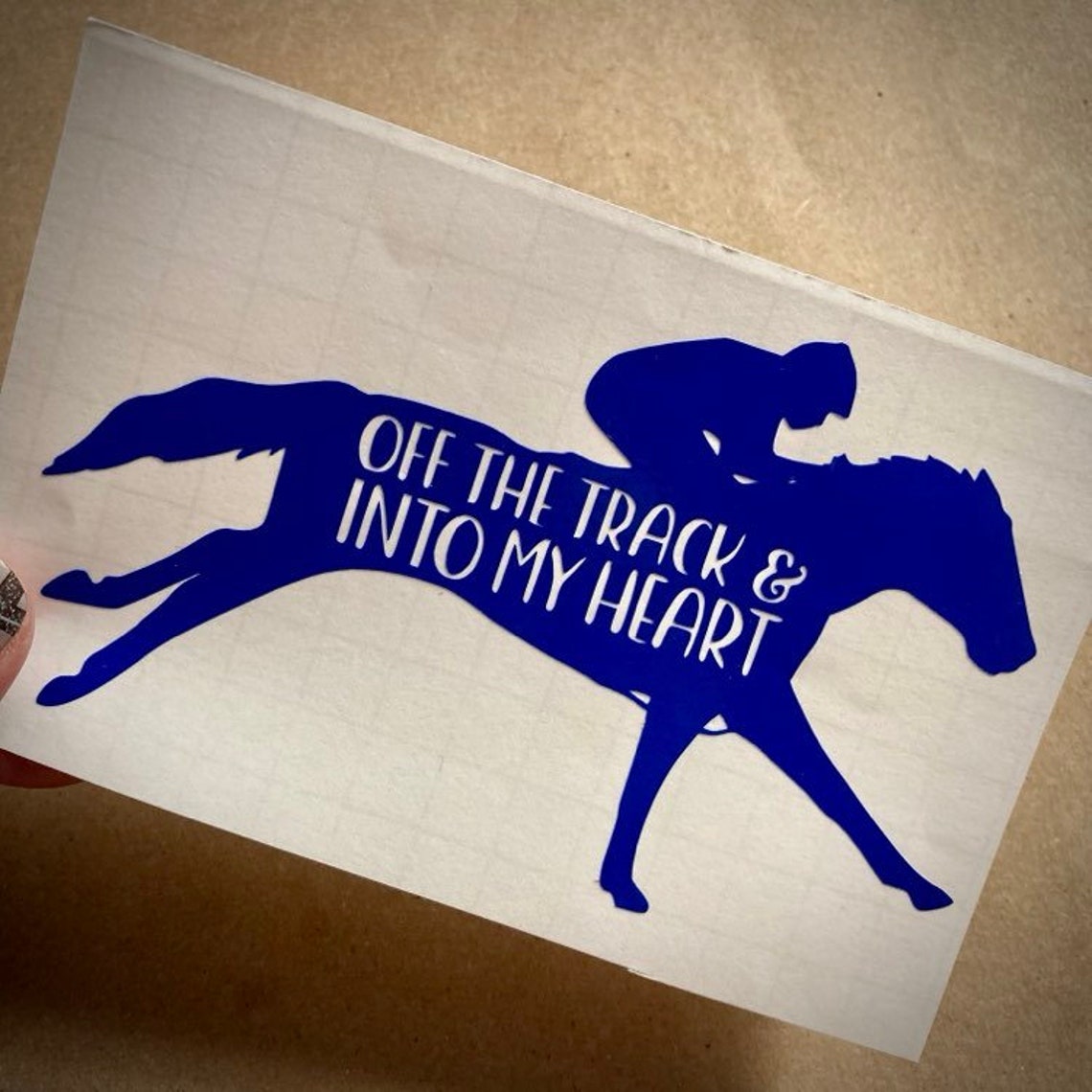 Off the Track & Into My Heart | OTTB Decal | Thoroughbred Decal | Horse Decal | Car Decal - Etsy