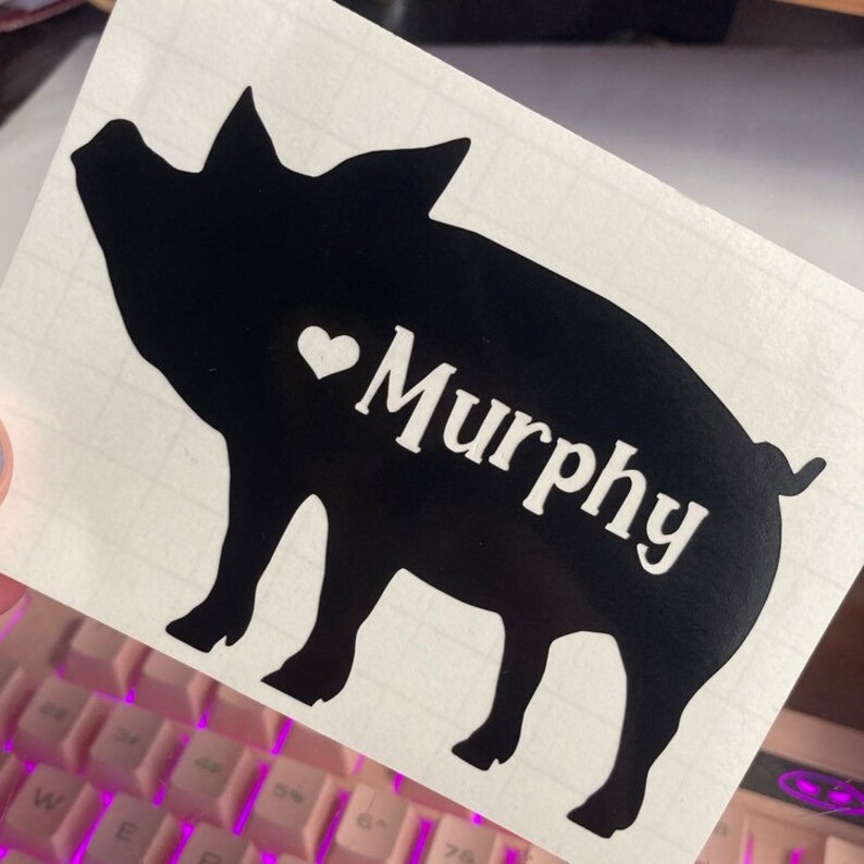 Pig Decal Custom Pig Name Decal - Etsy