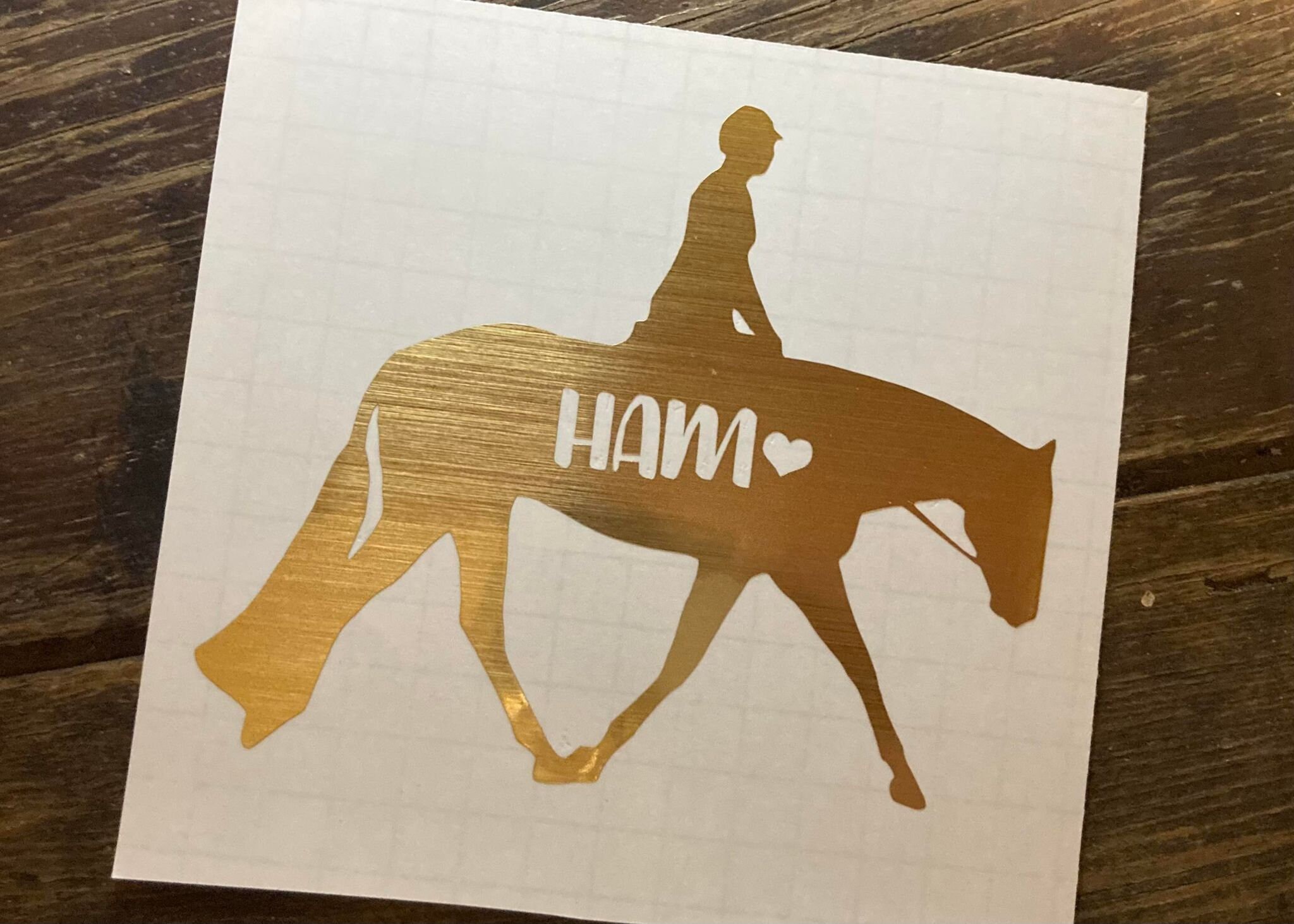 Hunter Under Saddle Decal Huntseat Decal Horse Decal Custom Horse Name ...