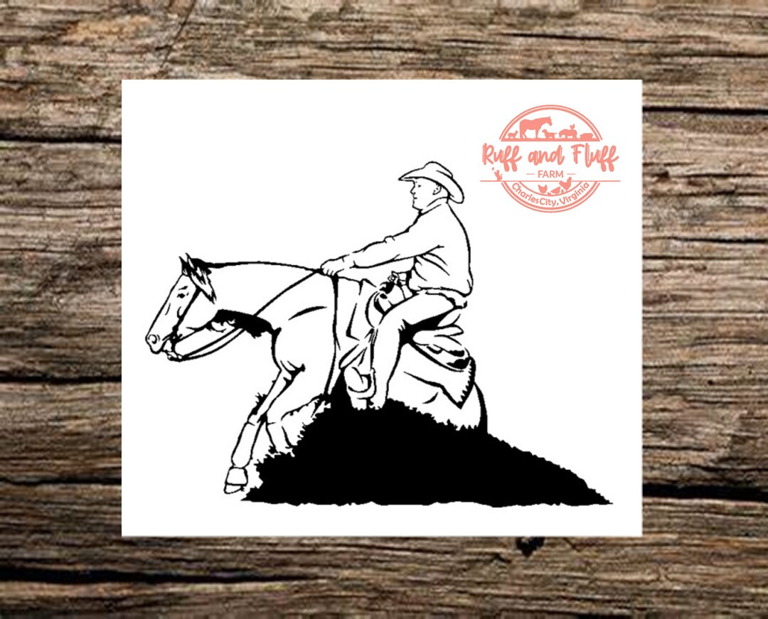 Reining Horse Decal | Man Reiner Decal | Horse Decal - Etsy