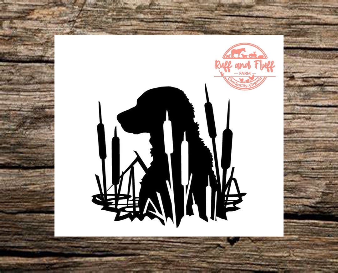 Dog in Cattails Decal | Dog Decal | Hunting Decal | Car Decal | Tumbler ...