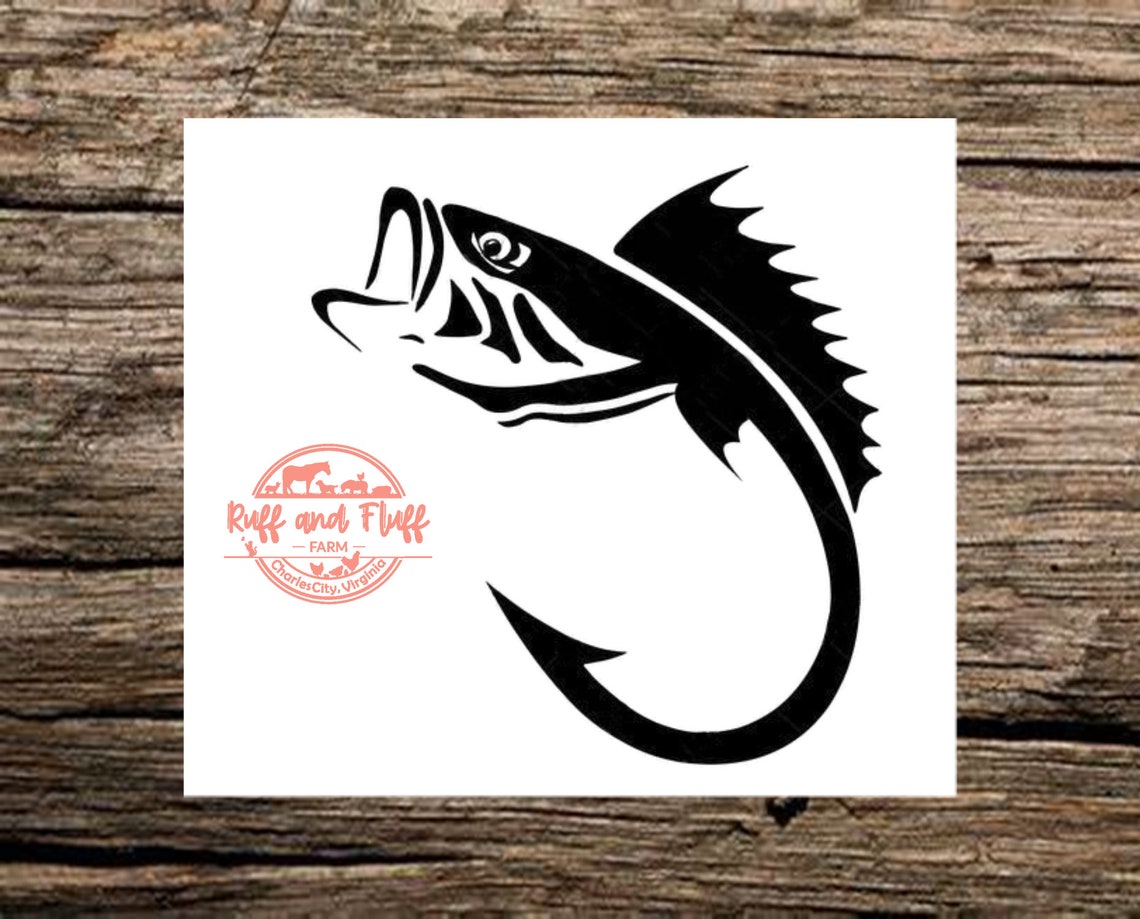 Fish Hook Decal Fishing Decal Car Decal Tumbler Decal - Etsy