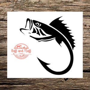 Fish Hook Decal | Fishing Decal | Car Decal | Tumbler Decal - Etsy