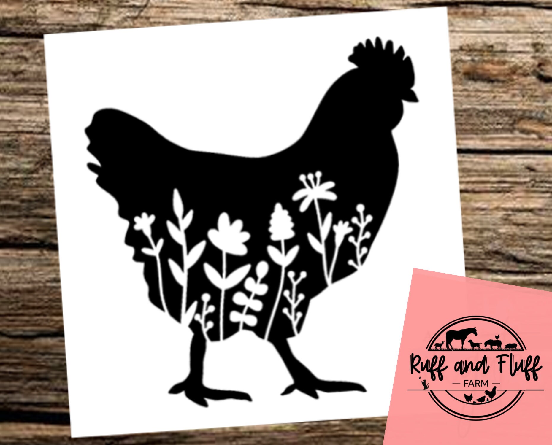 Floral Chicken Decal Hen Decal Car Decal - Etsy