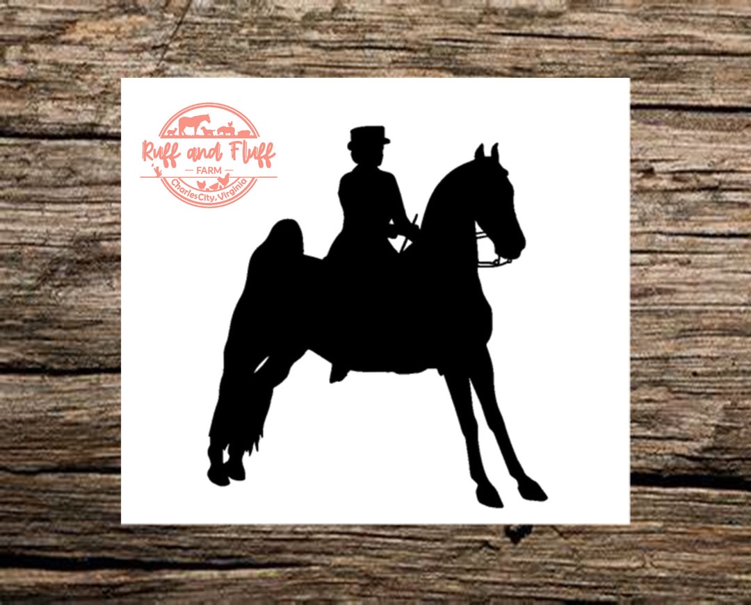 Saddlebred With Rider Decal | Saddleseat Decal | Parked Out | Horse ...