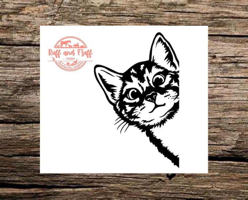 Peeking Cat Decal Pet Decal Cat Car Decal Tumbler Decal - Etsy